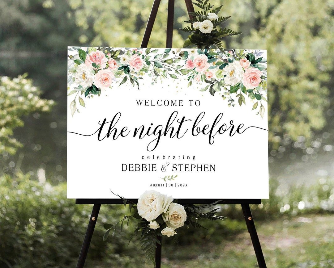 Rehearsal Dinner Sign, Wedding Rehearsal Sign, Blush Pink Decor ...
