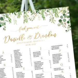 Greenery Seating Chart, Wedding Seating Chart, Wedding Seating Chart ...