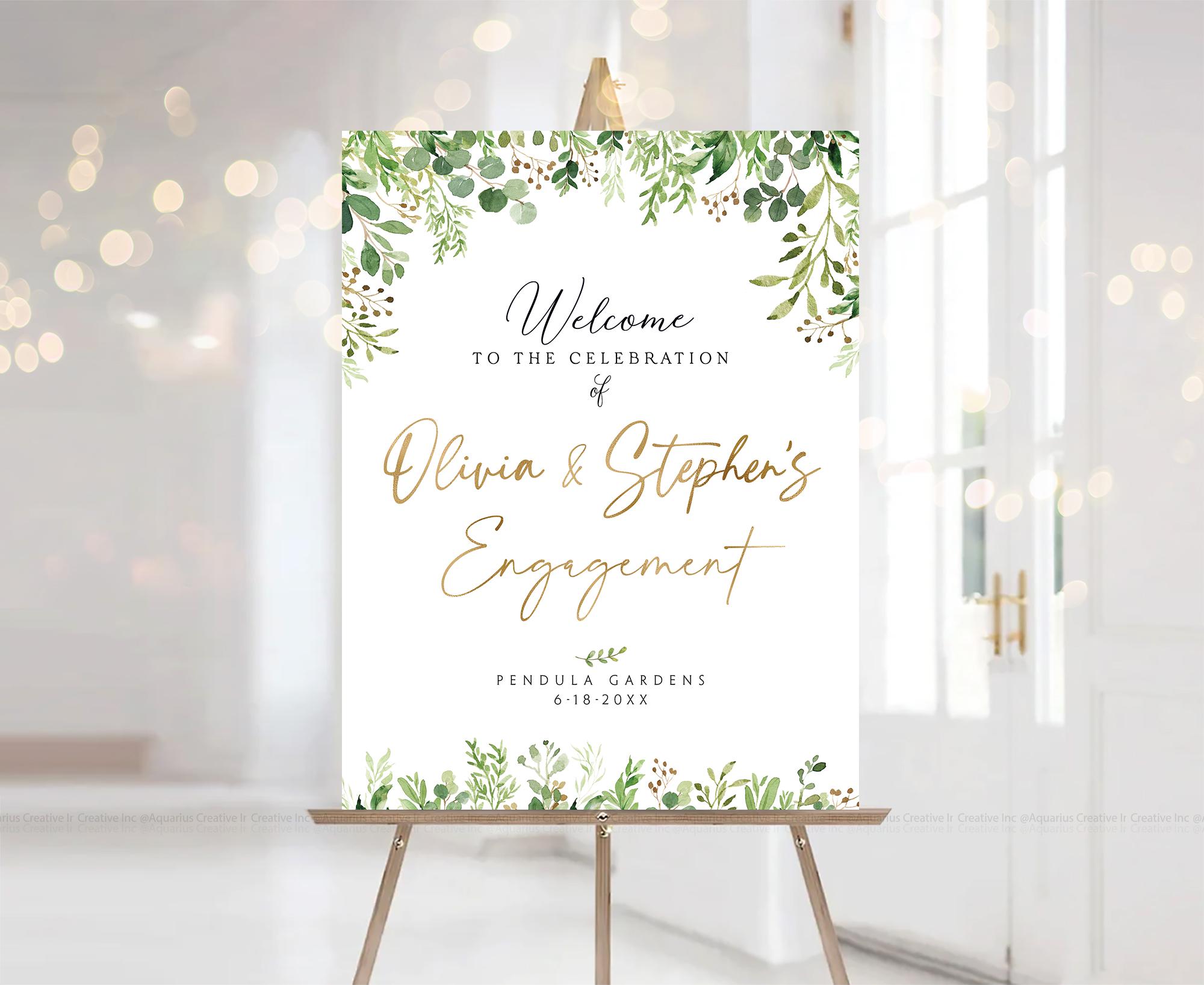 Engagement Sign, Engagement Welcome Sign, Wedding Welcome Sign ...