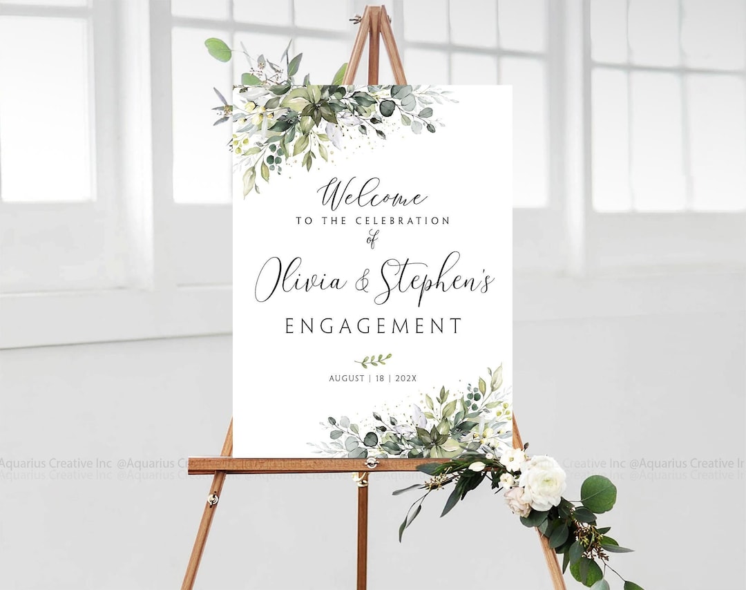Personalized Engagement Welcome Sign, Engagement Sign, Engagement Party ...