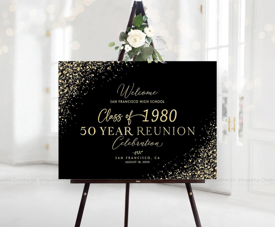 Reunión de 50 años de preparatoria, Letrero de bienvenida para la ...