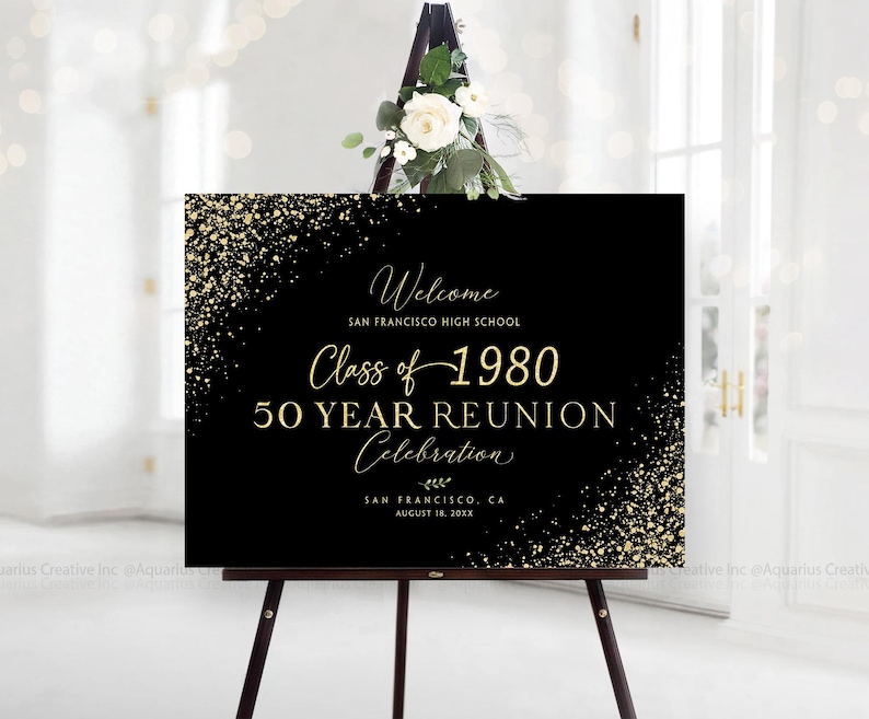 50 Year High School Reunion, Reunion Welcome Sign, Class Reunion ...