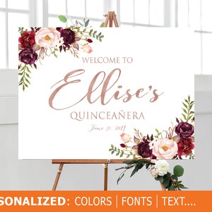 Quinceañera Welcome Sign, Quinceanera Sign, Quinceanera Decorations ...