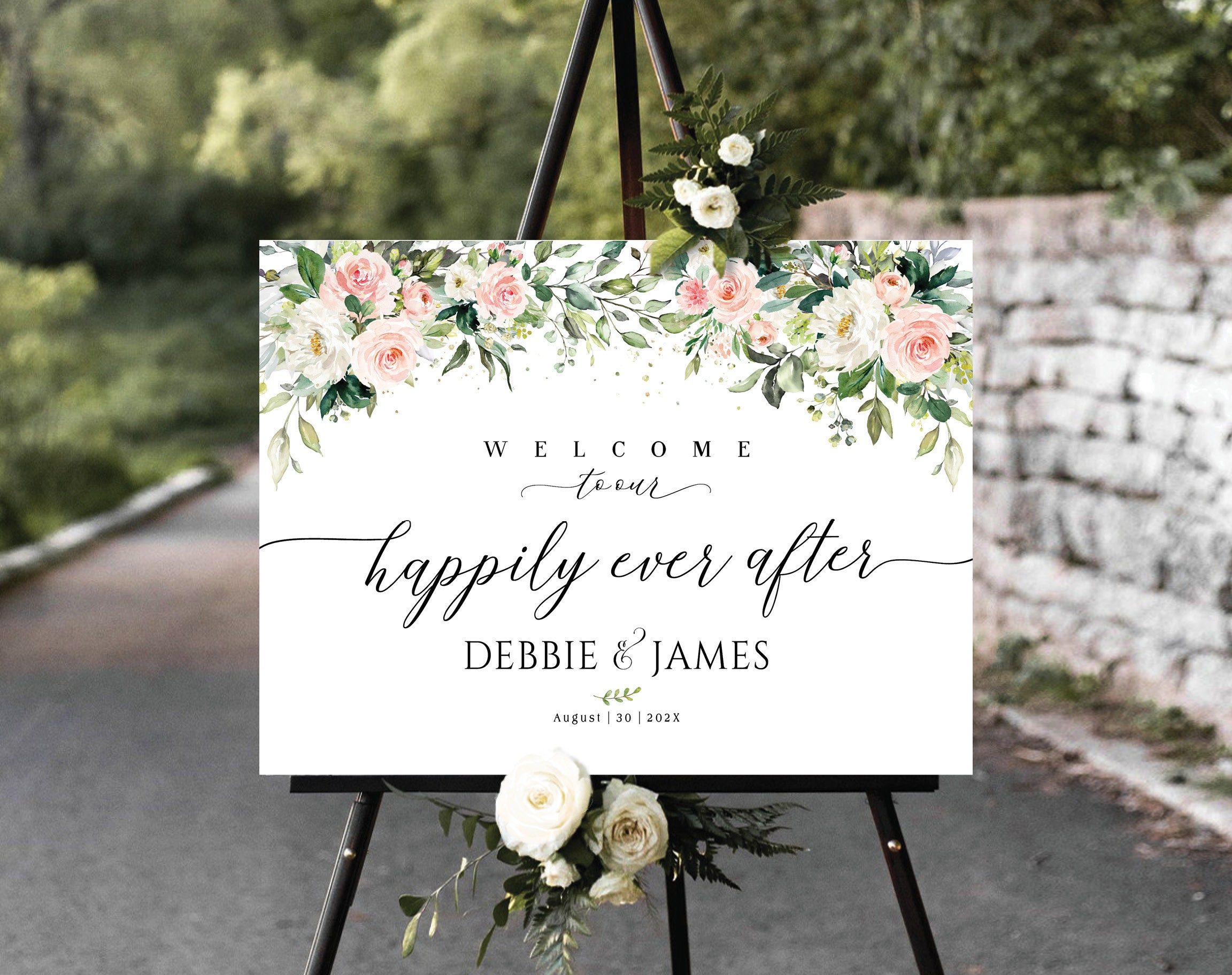 Wedding Welcome Sign Wedding Signs Flowers Welcome Sign - Etsy