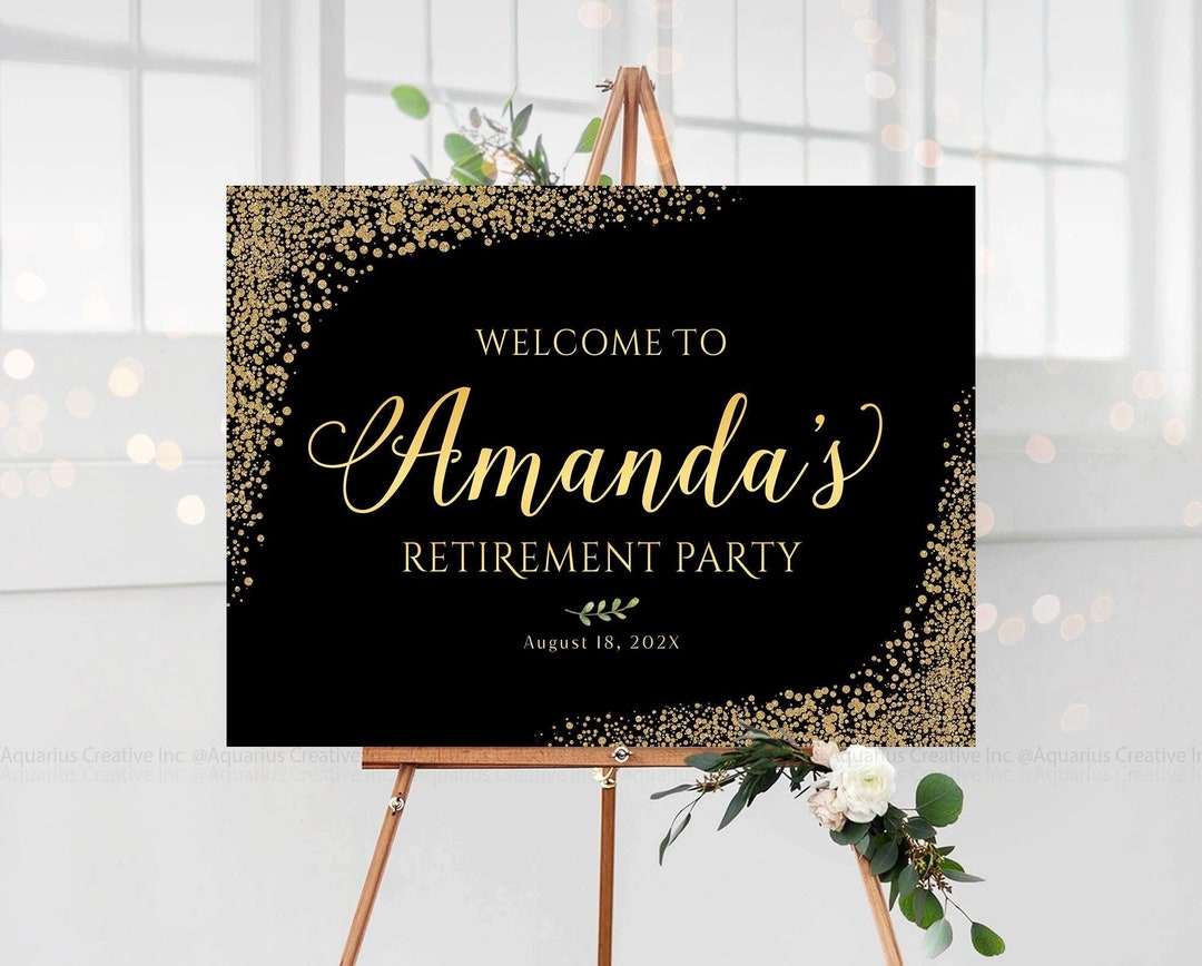 Retirement Party Sign, Retirement Welcome Sign, Retirement Celebration ...