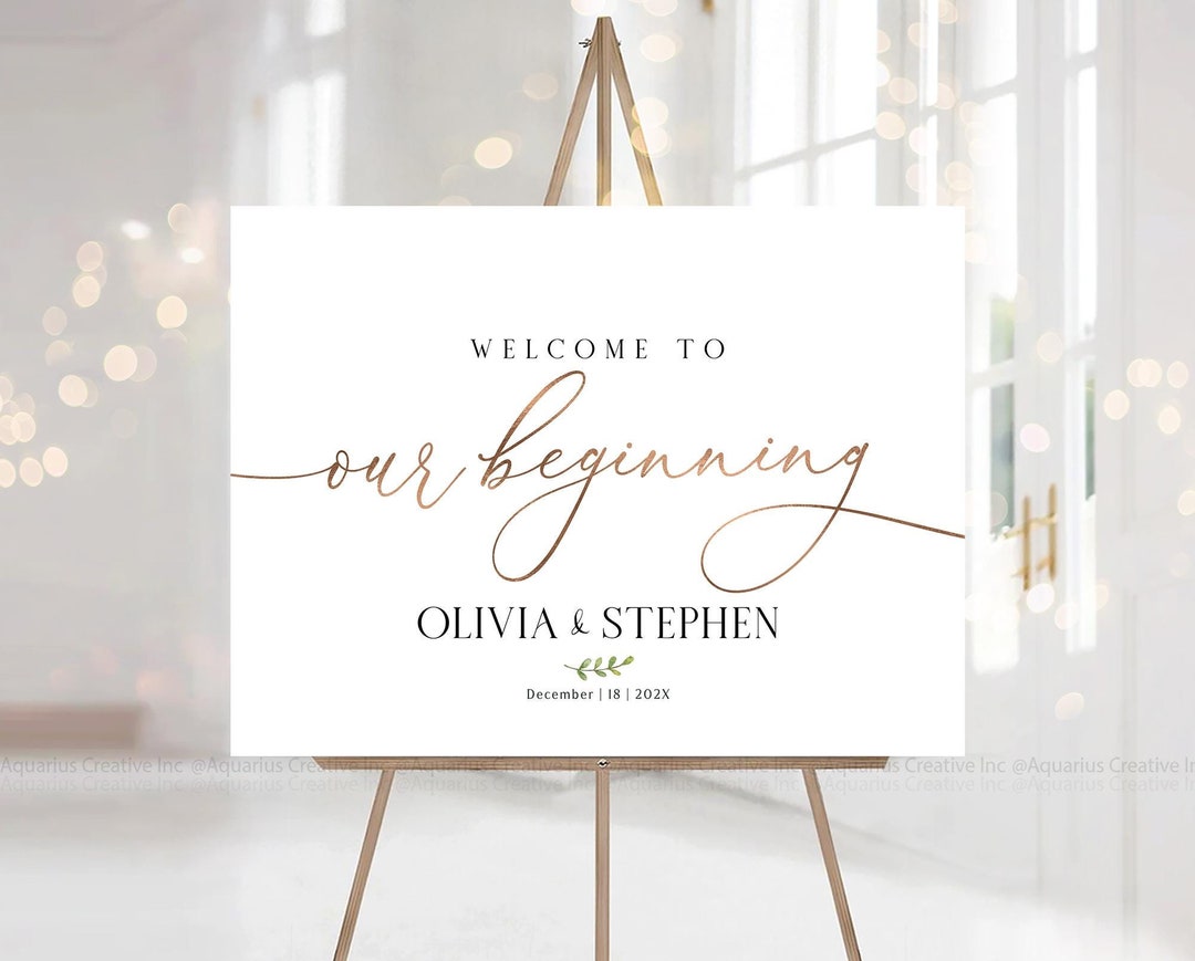 Welcome to Our Beginning Sign, Wedding Welcome Sign, Wedding Signs ...