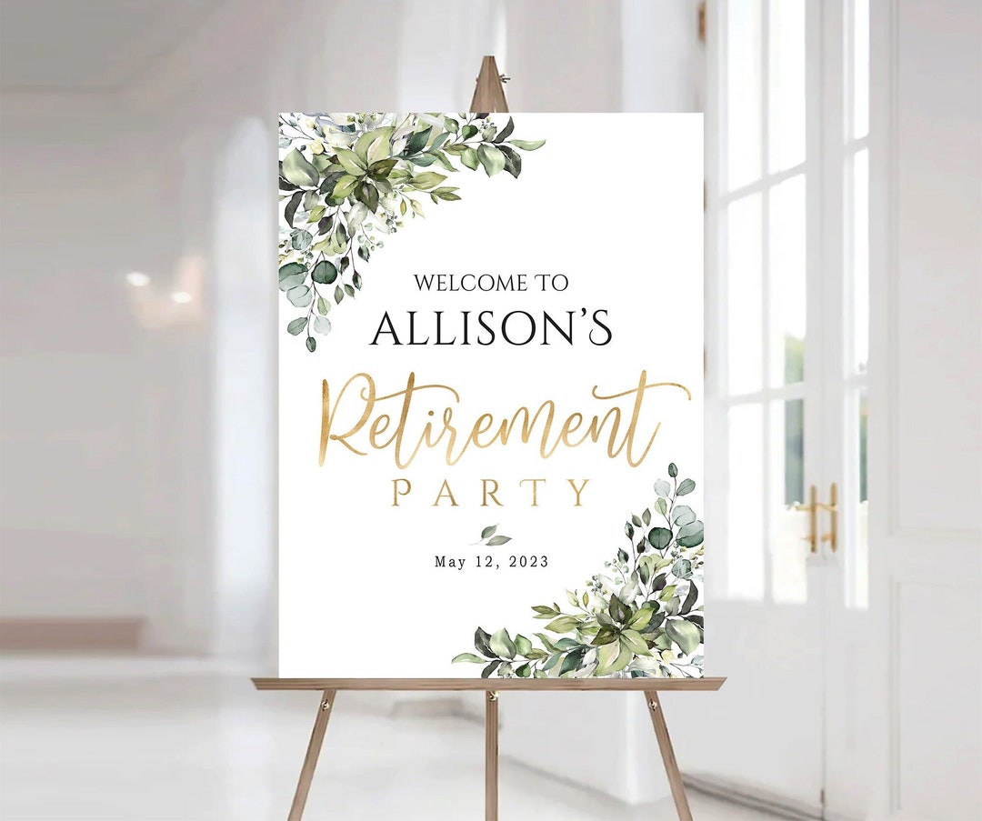 Retirement Party Sign, Retirement Welcome Sign, Retirement Celebration ...