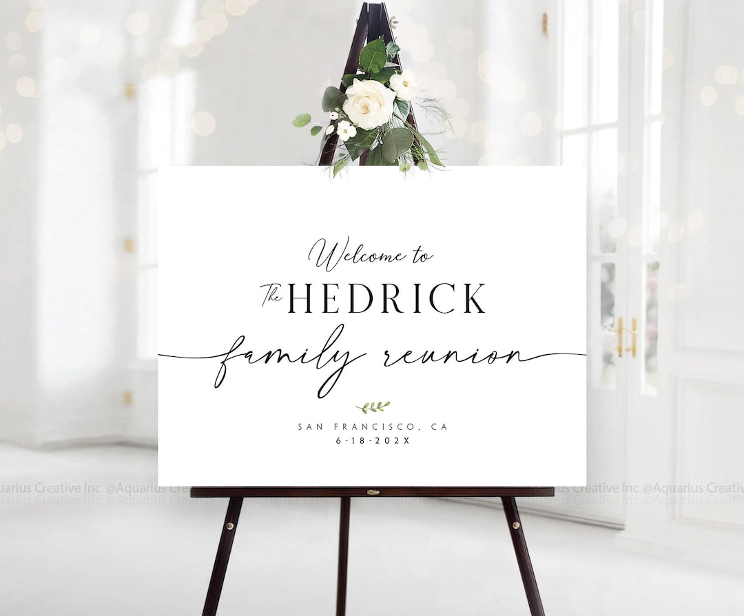 Family Reunion Welcome Sign, Reunion Poster, Family Reunion Decoration ...