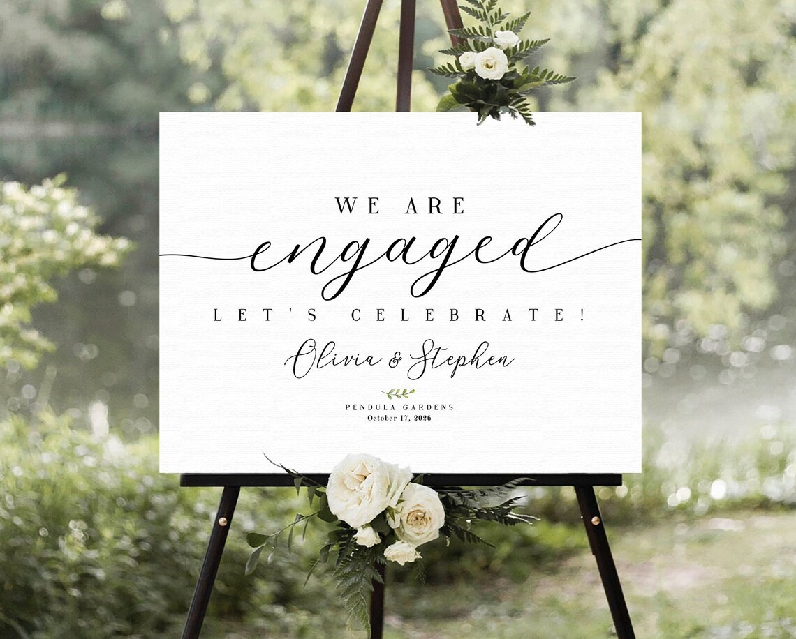 Engagement Sign, Engagement Welcome Sign, Engagement Party Sign ...
