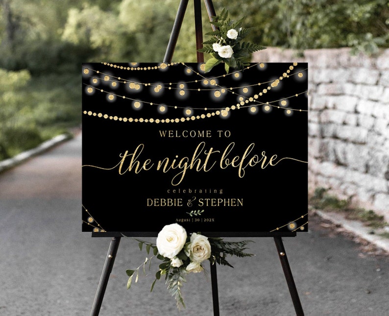 Rehearsal Dinner Sign Wedding Rehearsal Sign Gold Wedding - Etsy