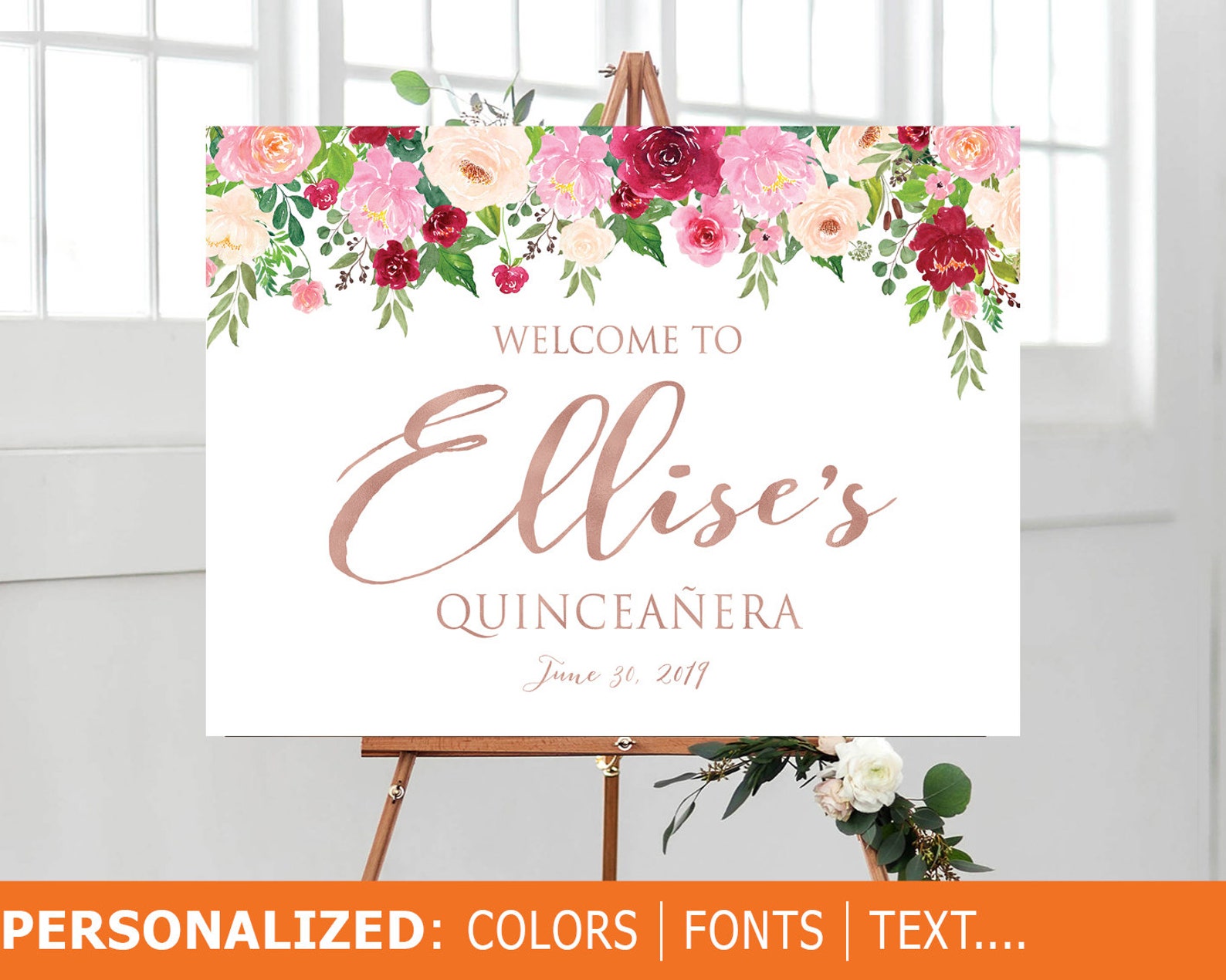 Quinceañera Welcome Sign Quinceanera Sign Quinceanera | Etsy