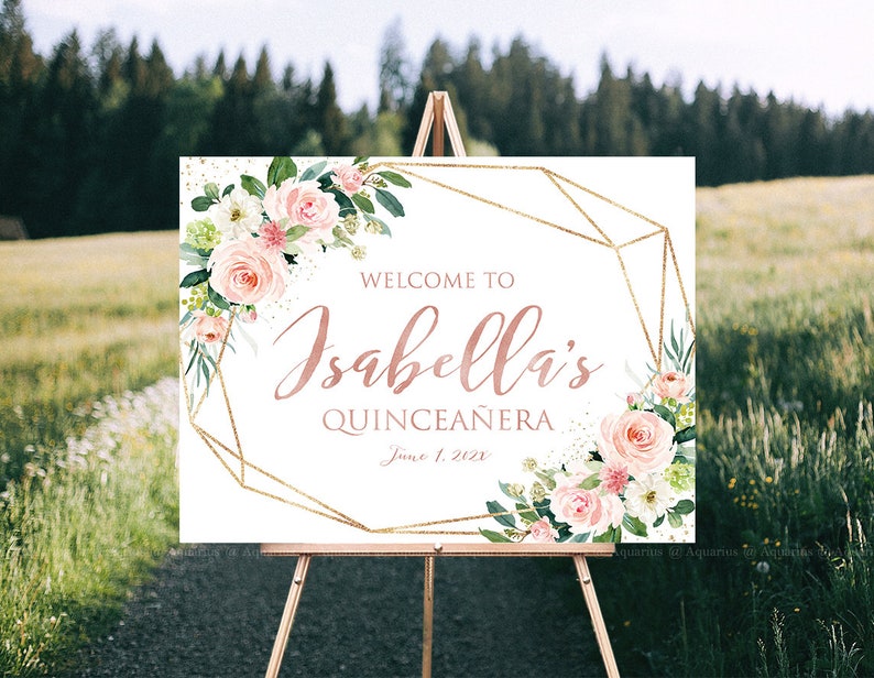 Quinceañera Welcome Sign Quinceanera Sign Greenery - Etsy