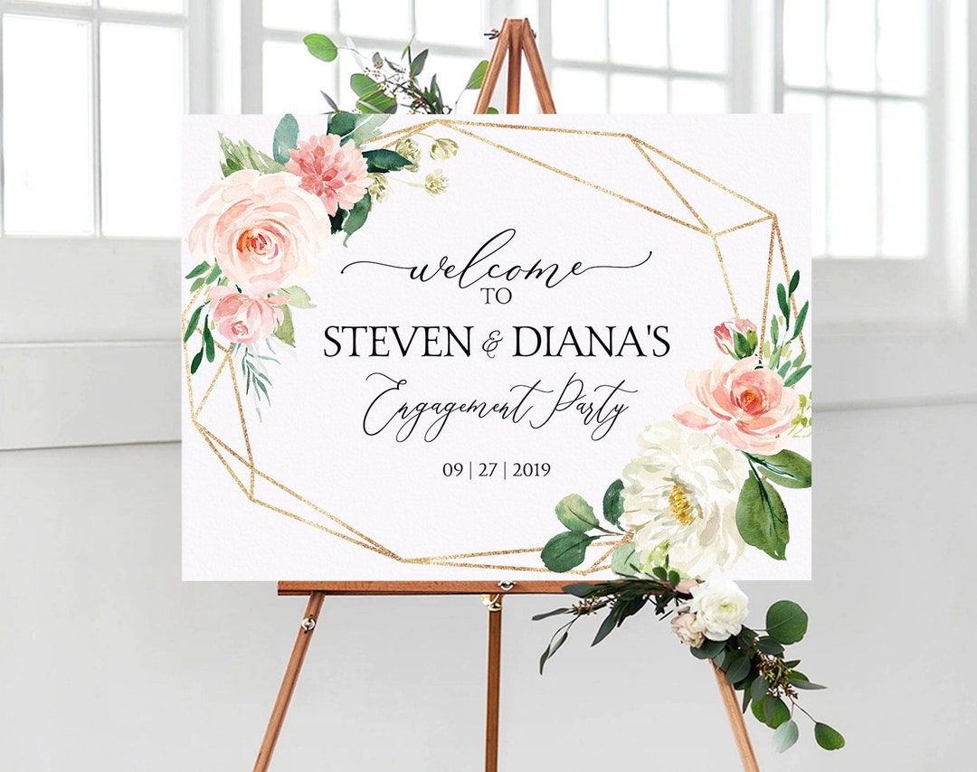 Engagement Welcome Sign, Engagement Party Sign, Engagement Party ...