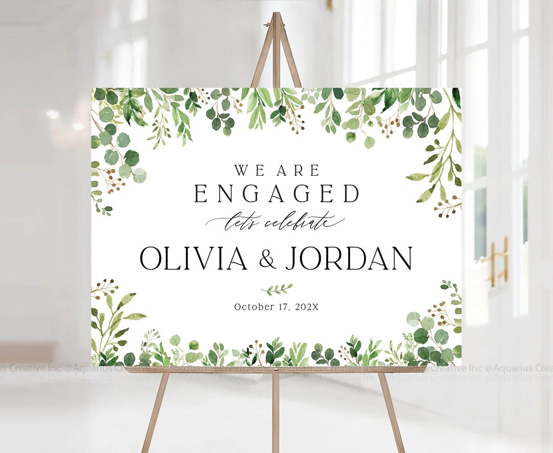 Engagement Party Sign, Engagement Sign, Engagement Welcome Sign ...