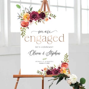 Engagement Party Decorations, Fall Engagement Sign, Engagement Welcome ...