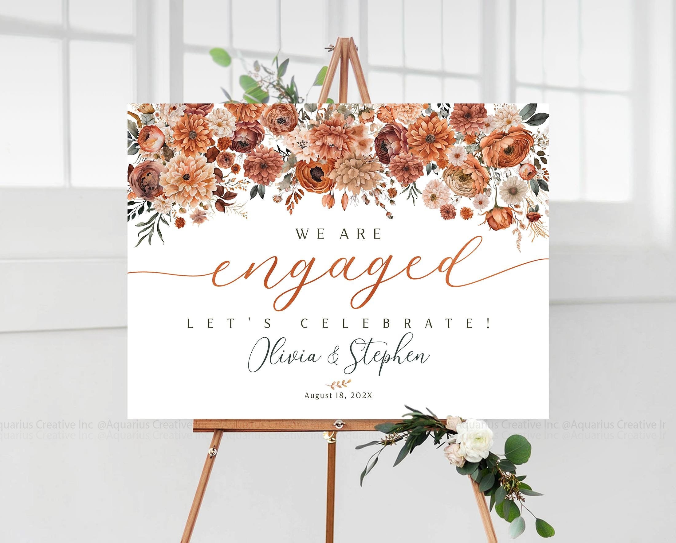 Engagement Party Decorations, Fall Engagement Sign, Engagement Welcome ...