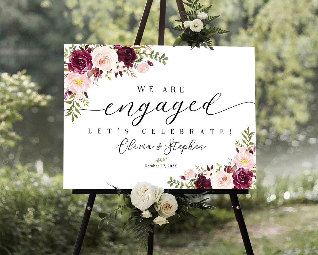 Engagement Party Decorations, Engagement Sign, Engagement Welcome Sign ...