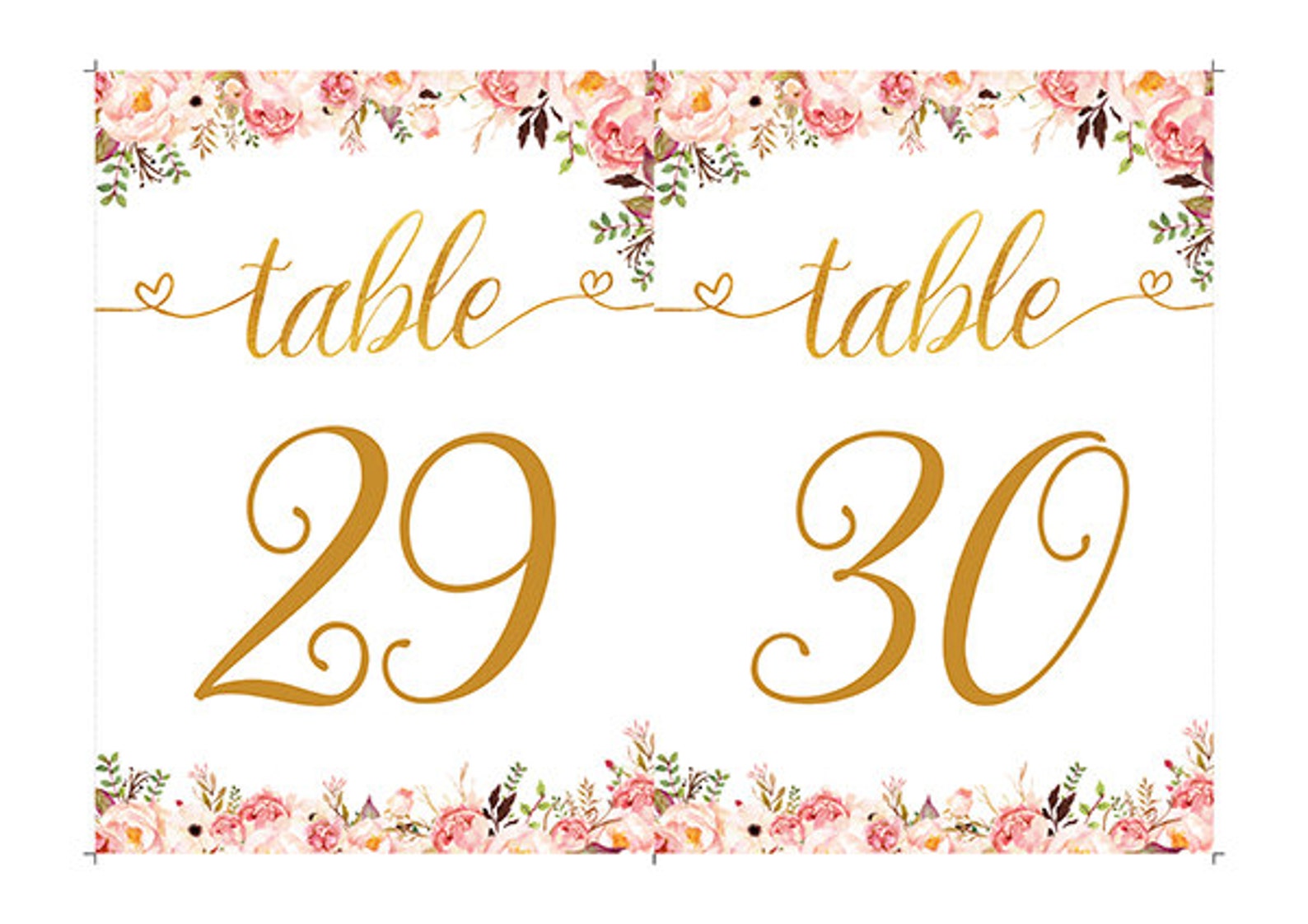 Gold Foil Table Numbers Printable Table Numbers Caramel Gold - Etsy