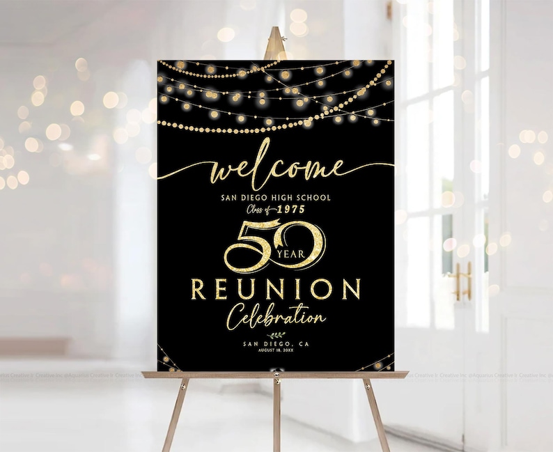 50 Year High School Reunion, Reunion Welcome Sign, Class Reunion ...