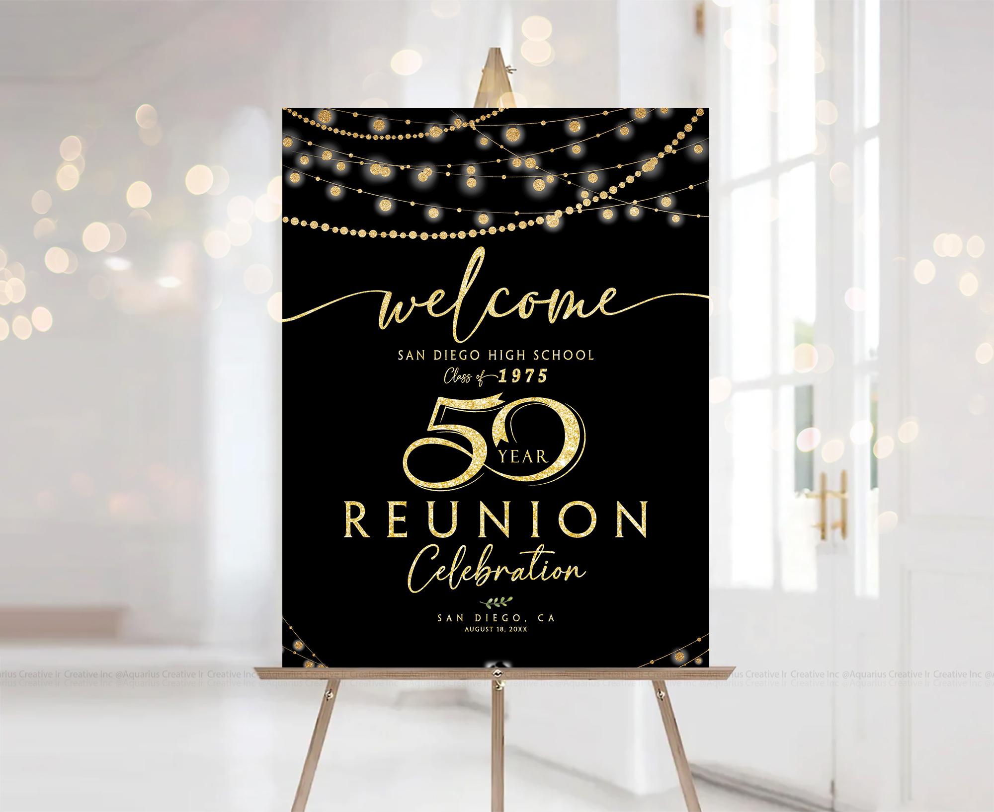 50 Year High School Reunion, Reunion Welcome Sign, Class Reunion ...