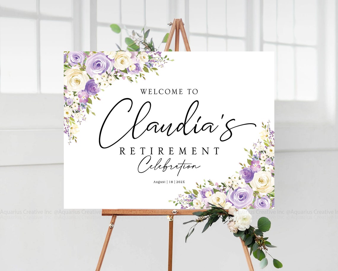 Retirement Party Sign, Retirement Welcome Sign, Retirement Celebration ...
