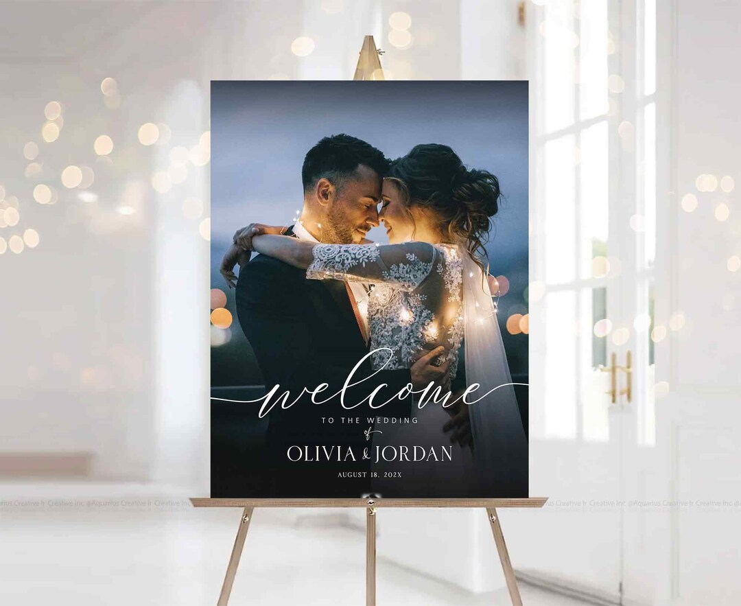 Photo Wedding Sign, Wedding Decorations, Wedding Welcome Sign, Welcome ...