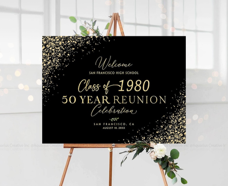 50 Year High School Reunion, Reunion Welcome Sign, Class Reunion ...
