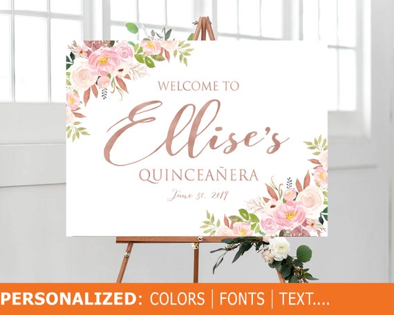 Quinceañera Welcome Sign Quinceanera Sign Quinceanera | Etsy