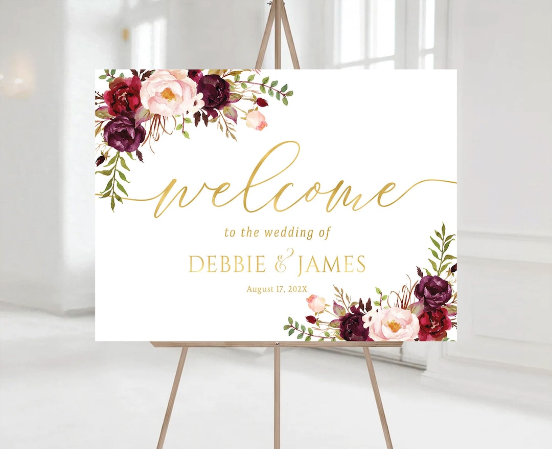 Wedding Welcome Sign, Wedding Signs, Blush Pink Wedding Decor, Welcome ...