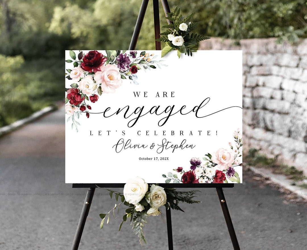Engagement Welcome Sign, Engagement Sign, Engagement Party Sign ...