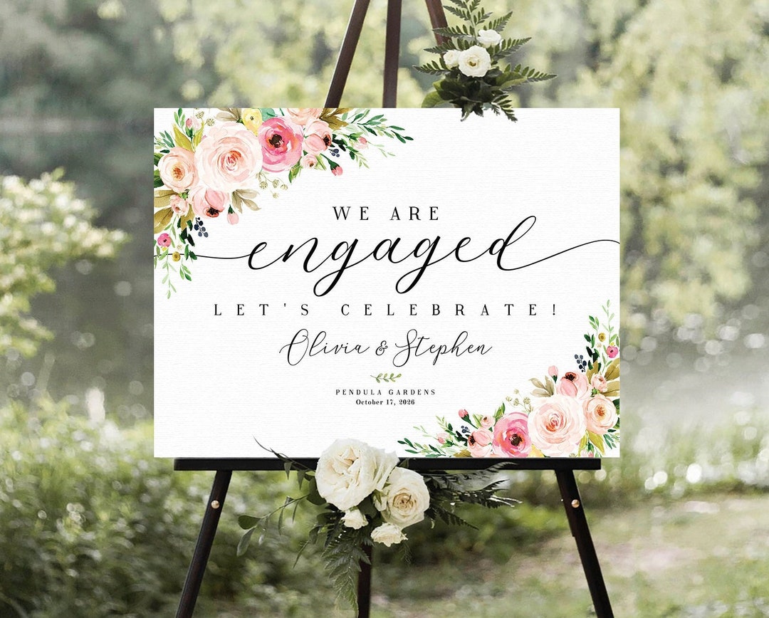 Engagement Sign, Engagement Welcome Sign, Engagement Party Sign ...