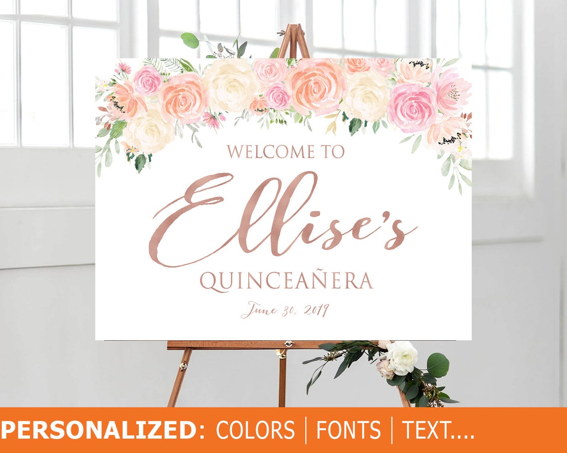 Quinceañera Welcome Sign Quinceanera Sign Quinceanera | Etsy