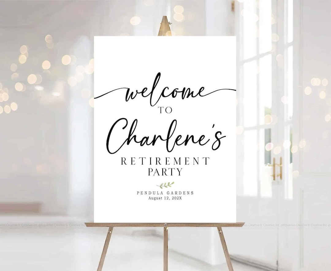 Retirement Party Sign, Retirement Welcome Sign, Retirement Celebration ...