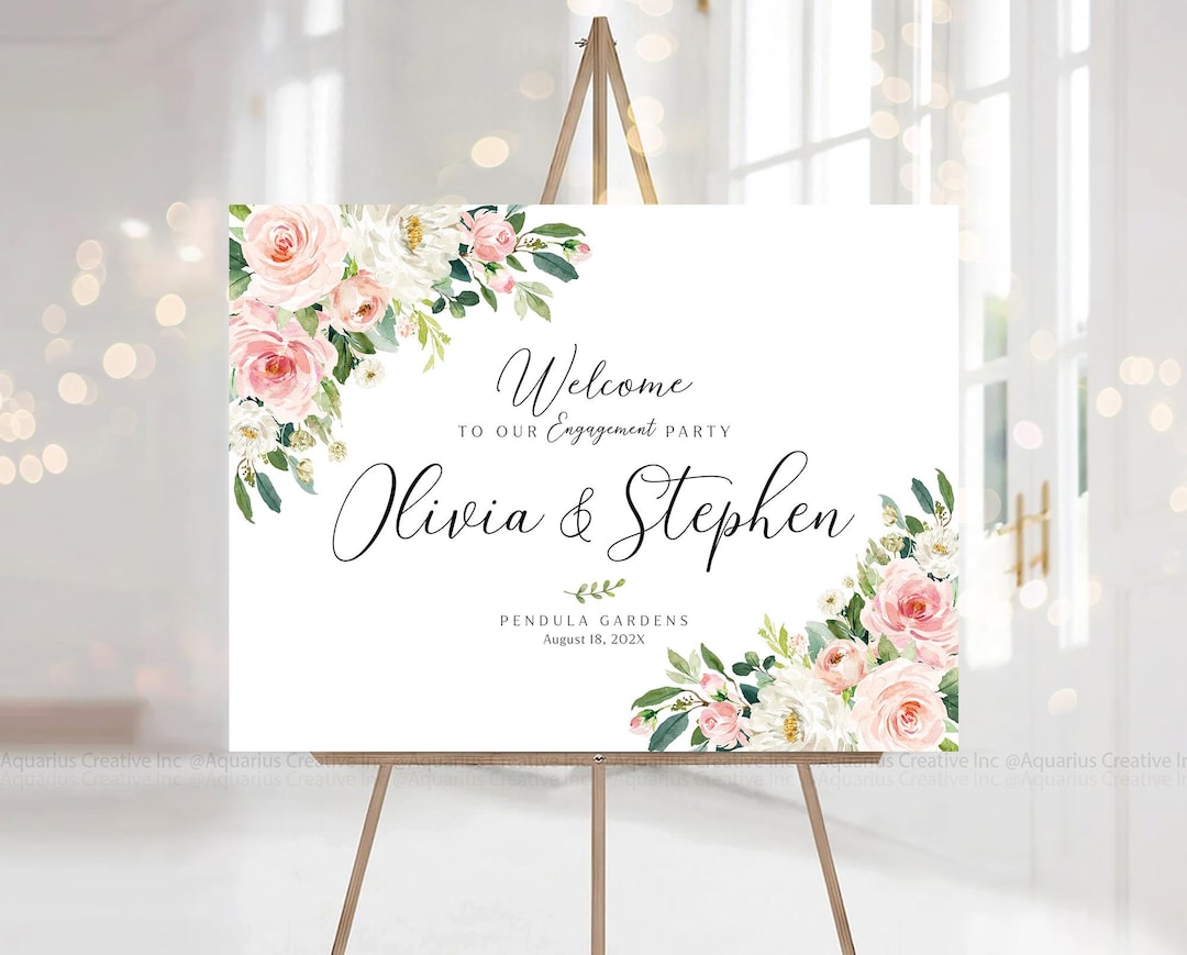 Engagement Party Sign, Engagement Welcome Sign, Engagement Decor ...