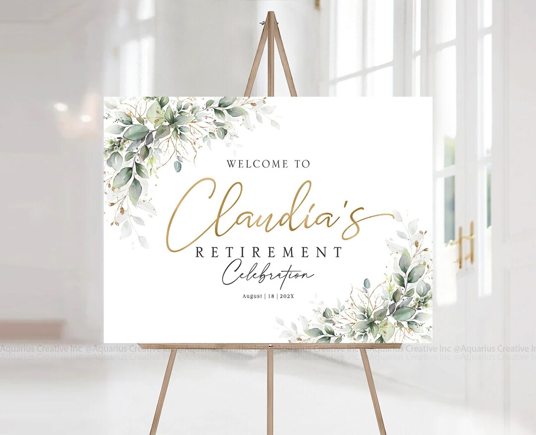 Retirement Party Sign, Retirement Welcome Sign, Retirement Celebration ...