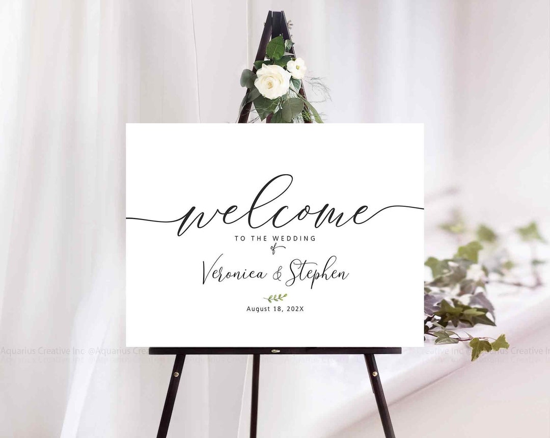 Wedding Welcome Sign, Minimal Wedding Decor, Minimal Wedding Sign ...