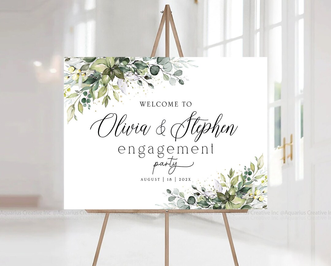 Engagement Welcome Sign, Engagement Signs, Engagement Party Welcome ...