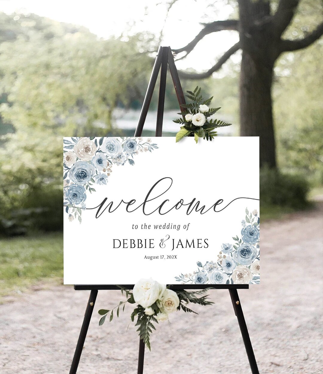 Dusty Blue Wedding Decoration, Wedding Welcome Sign, Dusty Blue Wedding ...