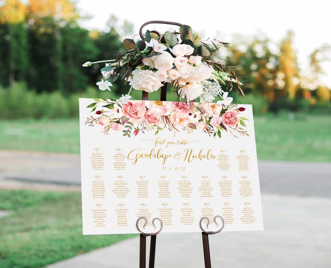 Wedding Seating Chart, Wedding Seating Chart Alphabetical, Printable ...