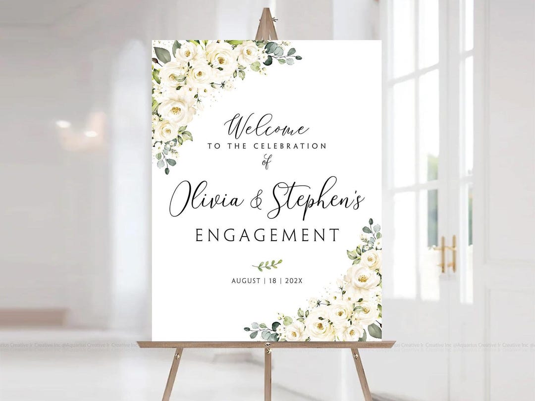 Engagement Sign, Engagement Welcome Sign, Wedding Welcome Sign ...