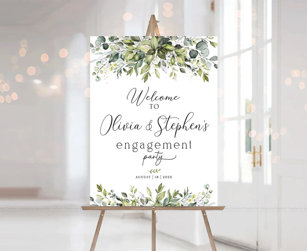 Engagement Welcome Sign, Engagement Sign, Engagement Party Welcome Sign ...