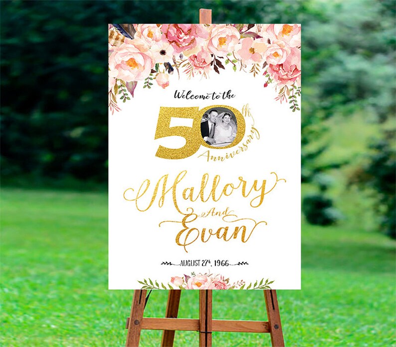 50th anniversary sign 50th anniversary decorations 50th | Etsy