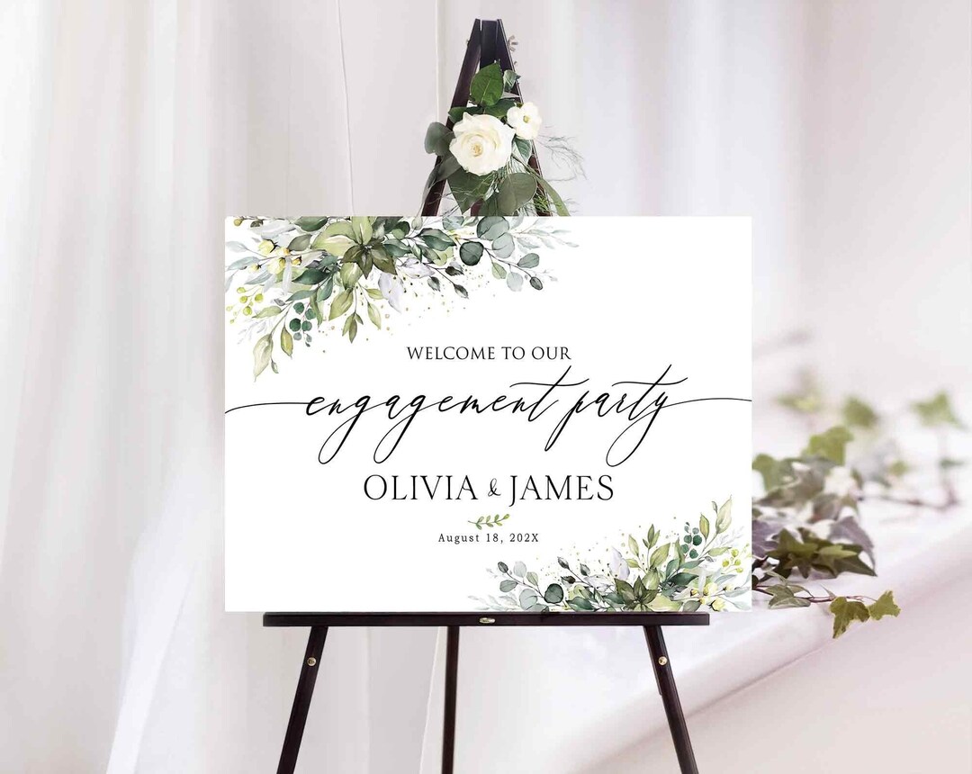 Engagement Party Sign, Engagement Welcome Sign, Engagement Decor ...