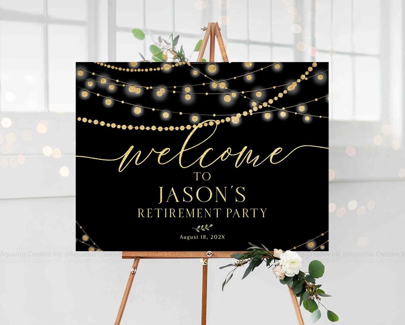 Retirement Party Sign, Retirement Welcome Sign, Retirement Celebration ...