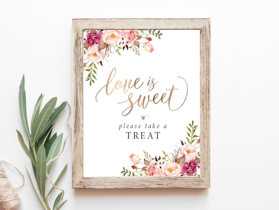 Love is Sweet Sign Dessert Table Sign Love is Sweet Take a | Etsy