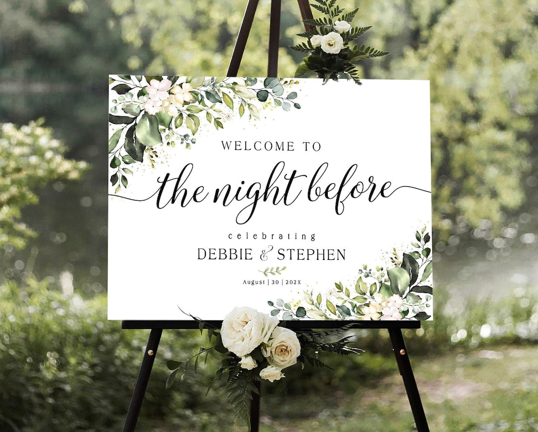 The Night Before Sign, Rehearsal Dinner Sign, Wedding Rehearsal Dinner ...