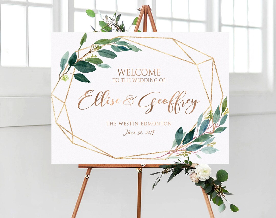 Greenery Wedding Sign, Greenery Wedding Decorations, Wedding Welcome ...