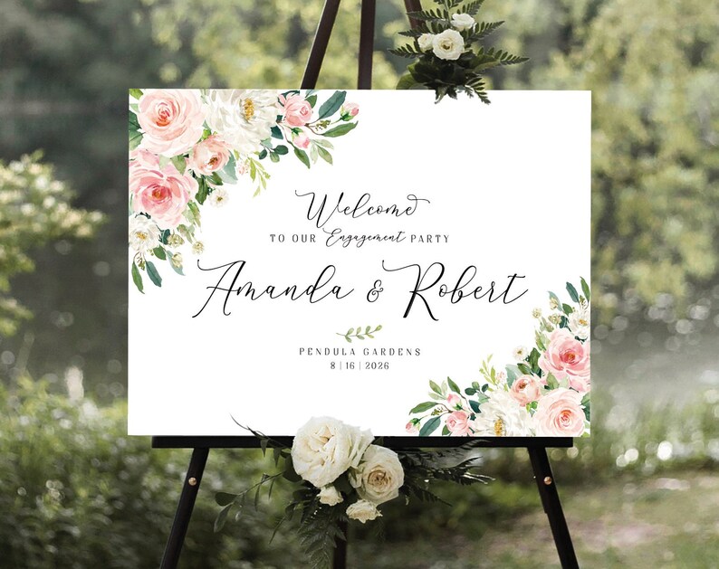 Engagement Party Sign, Engagement Welcome Sign, Engagement Decor ...
