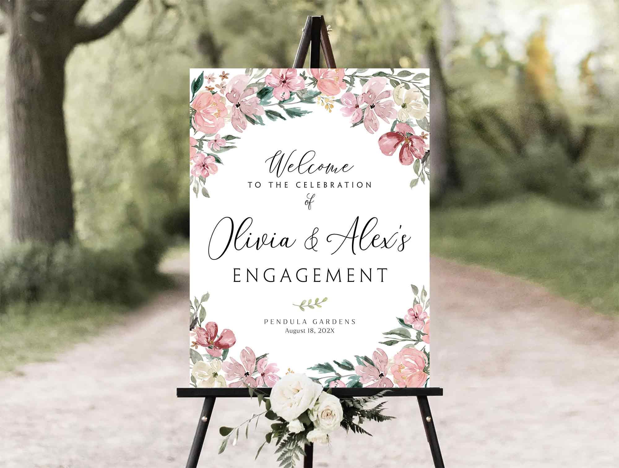 Engagement Sign, Engagement Welcome Sign, Engagement Party Sign ...