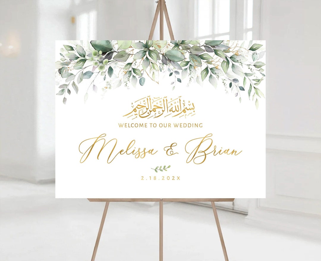 Islamic Wedding Welcome Sign Nikkah Ceremony Sign Nikkah - Etsy